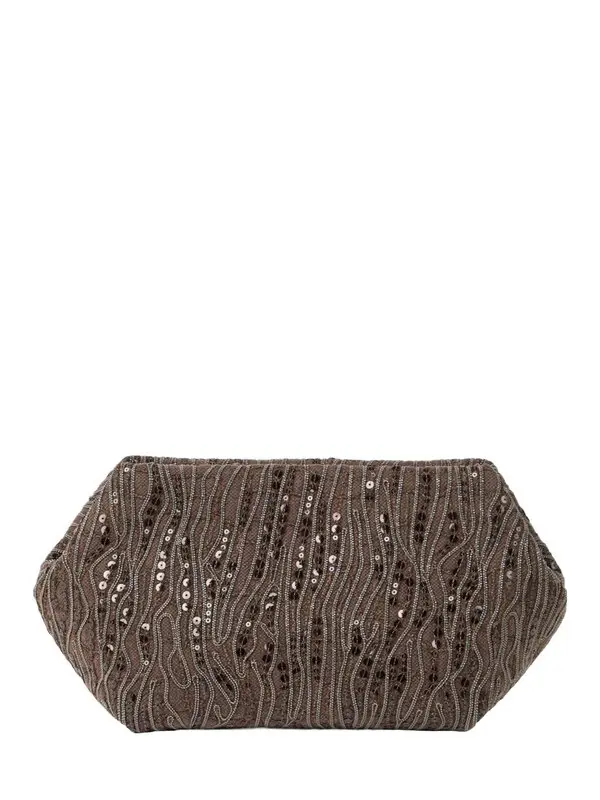 Brunello Cucinelli Embellished Cross Body Bag - Brown