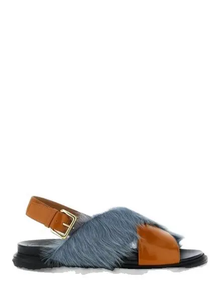 Marni Crossover Strap Fussbett Sandals - Black