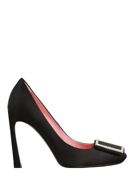ROGER VIVIER Trompette Pumps With Crystal Buckle - Black
