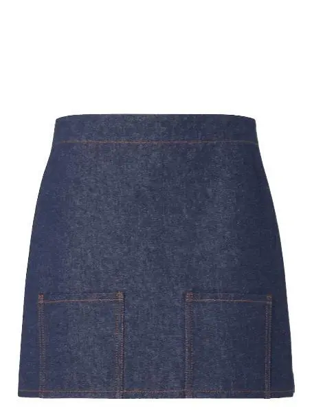 Fendi Denim Flared Mini Skirt With Ff Motif Lining - Blue