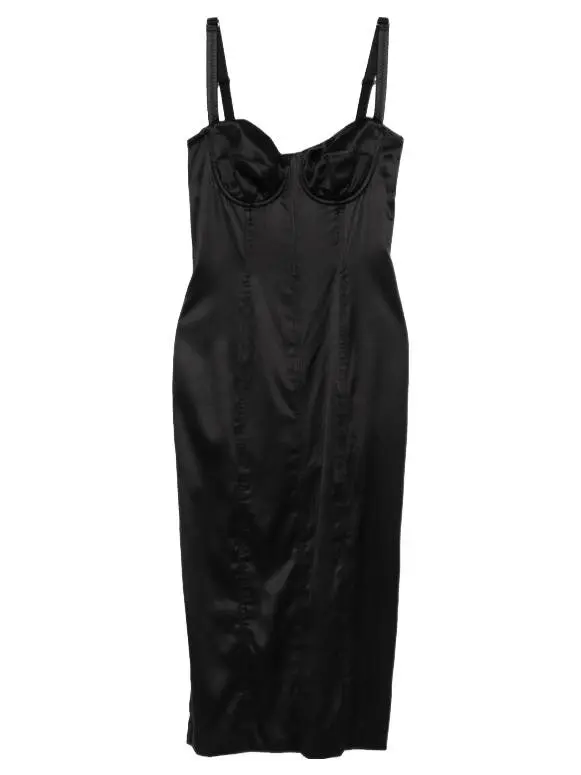 Dolce & Gabbana Satin Corset Dress - Black