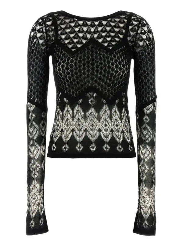 Blumarine Open Knit Jumper - Black