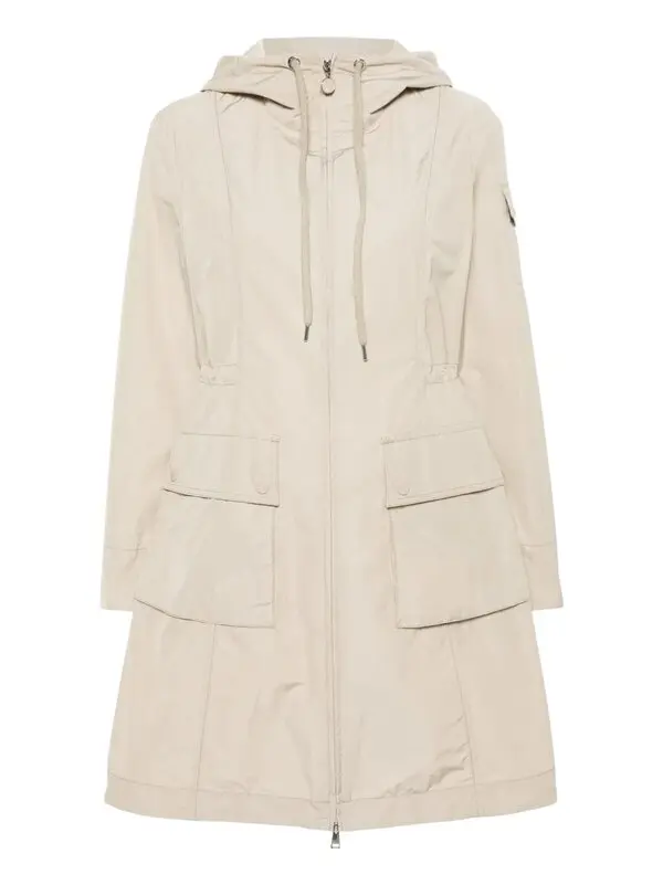 Moncler Laerte Zip-up Hooded Parka - Beige