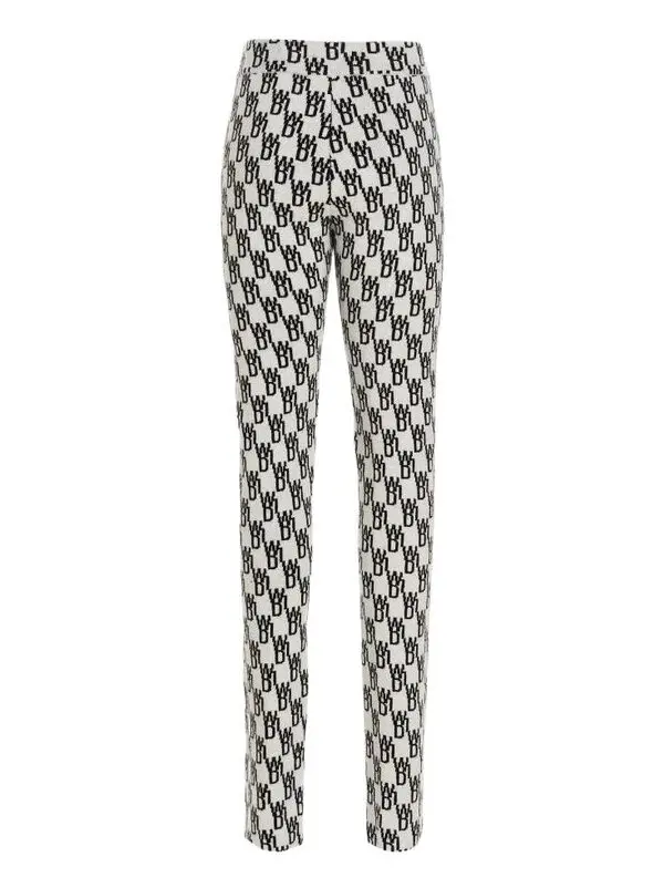 We11Done Logo Pattern Knitted Leggings - Gray