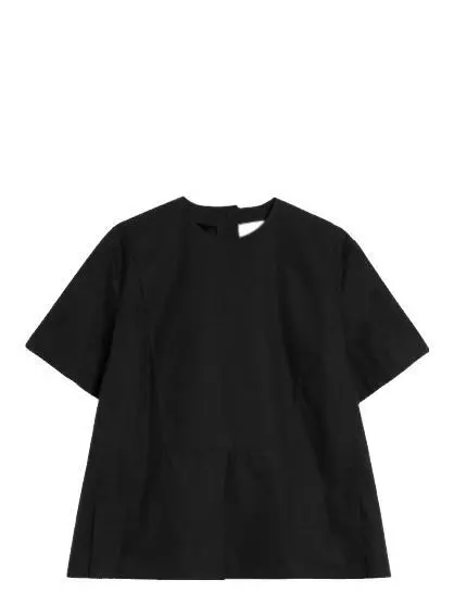 JIL SANDER Short-sleeved Top With Dropped Shoulders - Black