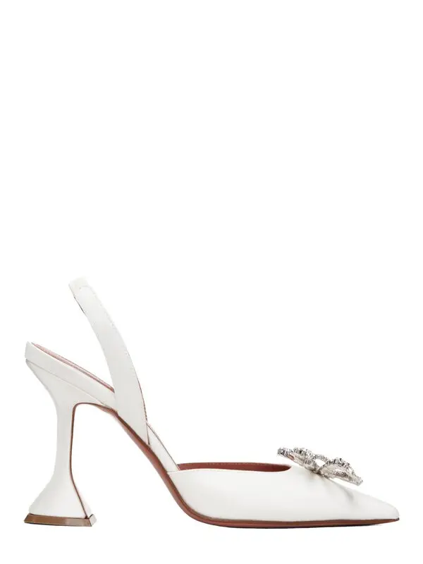 Amina Muaddi Rosie Sling 95 Slingback Sandals - White