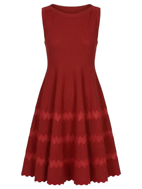 Alaïa A-line Knit Dress - Red