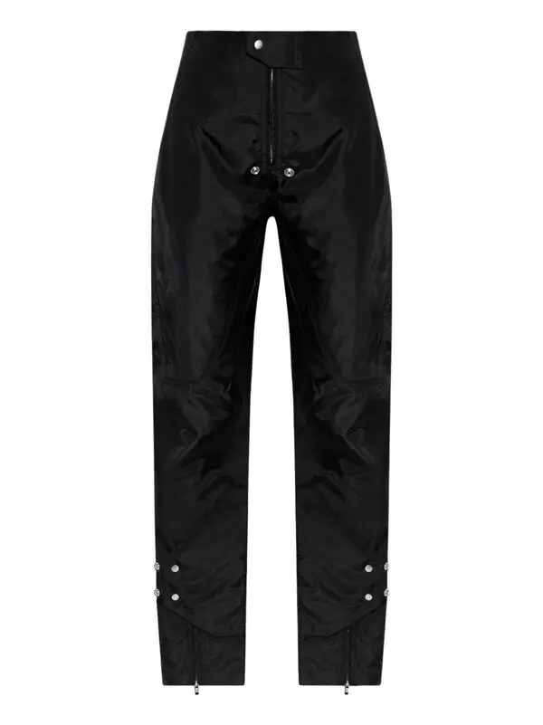 Rick Owens High-waisted Moto Pants With Buckled Hem - Black