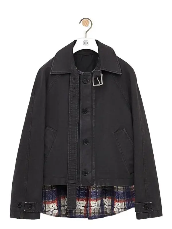 Loewe Belted Jacket In Cotton - Anthracite