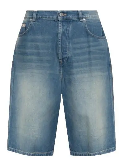 Moschino Detailed Denim Shorts - Blue