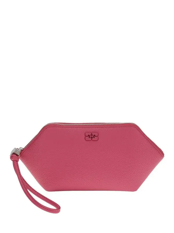 GANNI Bou Zip Pouch Makeup Bag - Red