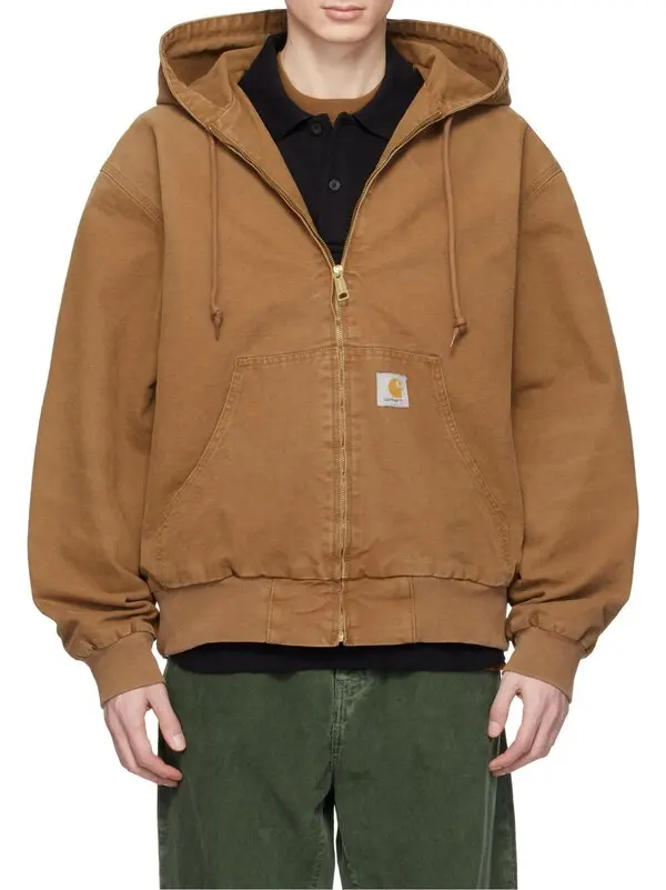 Carhartt Work In Progress Og Active" Zip-up Hooded Jacket - Brown