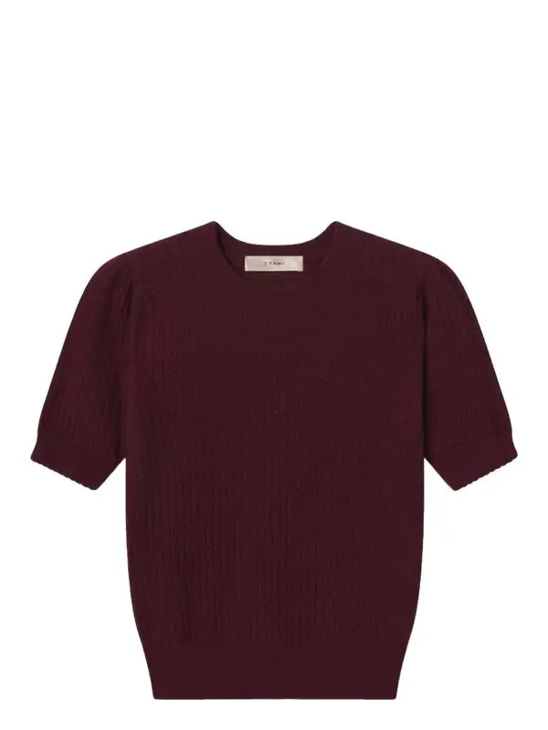 FRAME Crew Neck Short-sleeved Sweater With Scalloped Cuffs - Wp26ksw068-cbnt