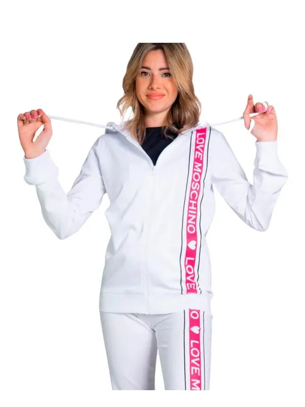Moschino Print Zipper Jacket - White
