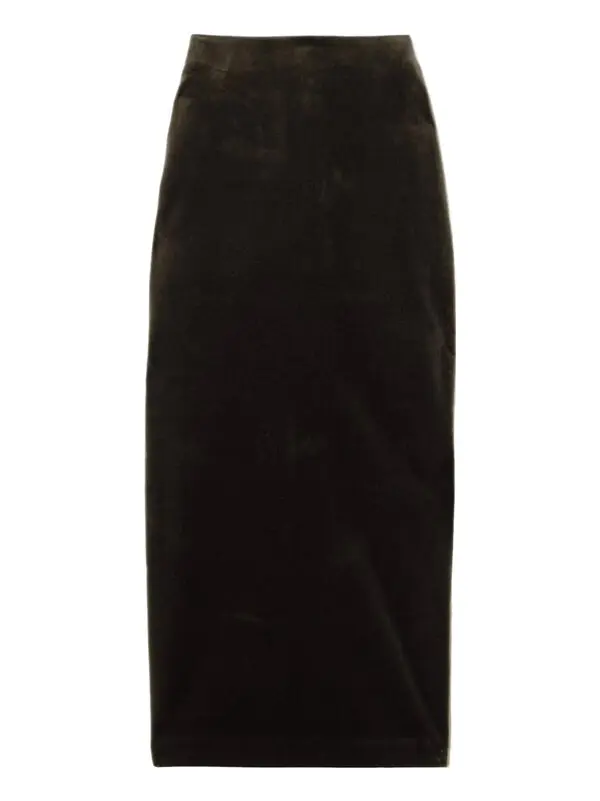 BLAZÉ MILANO Pencil Skirt With Back Slit - Brown