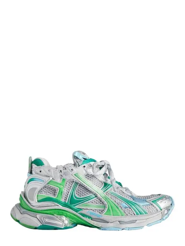 Balenciaga Mesh Panelled Sneakers - Gray/green/blue