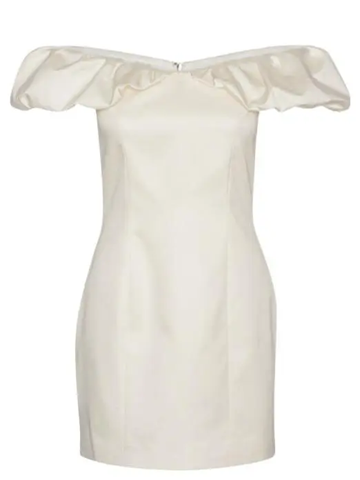 ROTATE BY BIRGER CHRISTENSEN Off-shoulder Ruched Mini Dress - Milky White