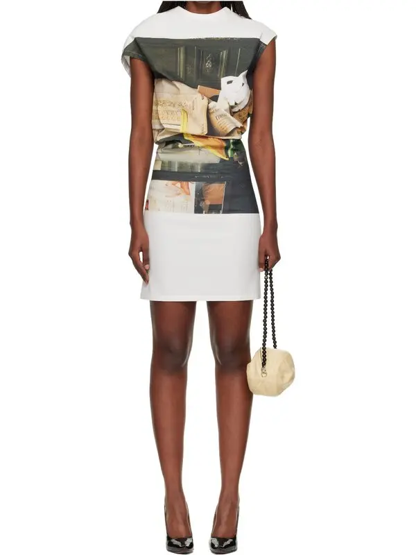 Issey Miyake Graphic Print Dress - Brown