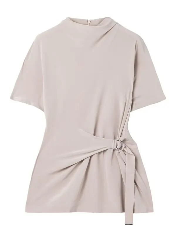 Brunello Cucinelli Short-sleeved Top With Buckle Detail - No