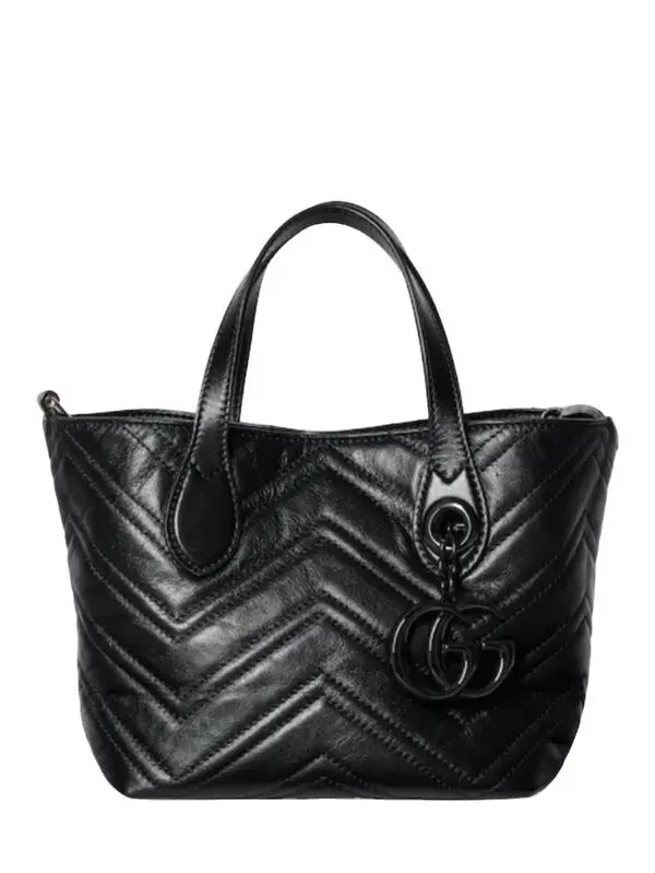 Gucci Gg Marmont Quilted Small Tote Bag - Black