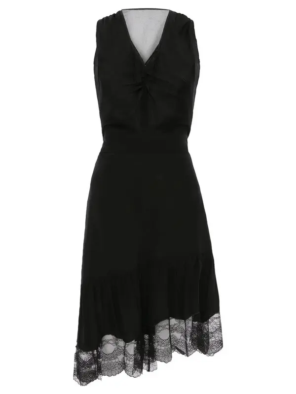 Victoria Beckham Asymmetrical Hem Lace Dress - Black