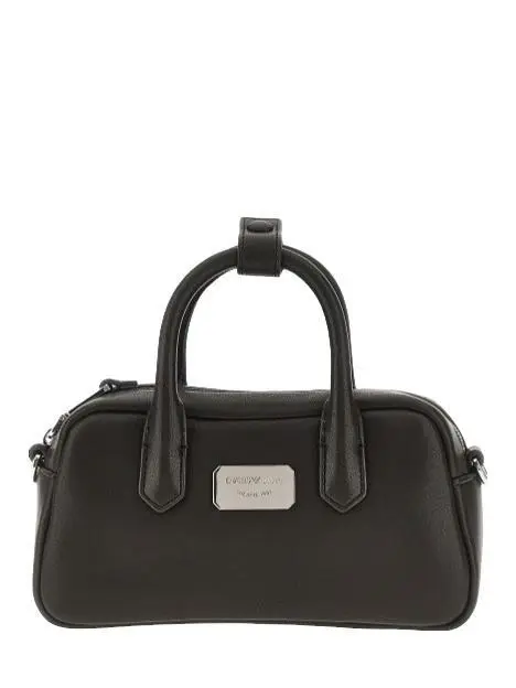 Emporio Armani Double-handled Zippered Shoulder Bag - Black