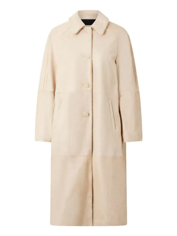 Nour Hammour Patchwork Coat With Piping - Cream
