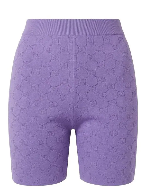 Gucci Monogram Knit Shorts - Purple