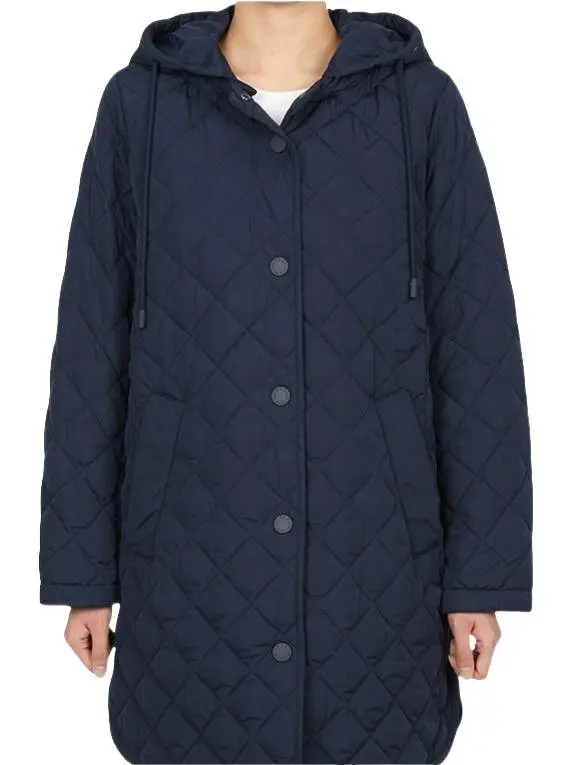 Max Mara Quilted Hooded Parka - Black