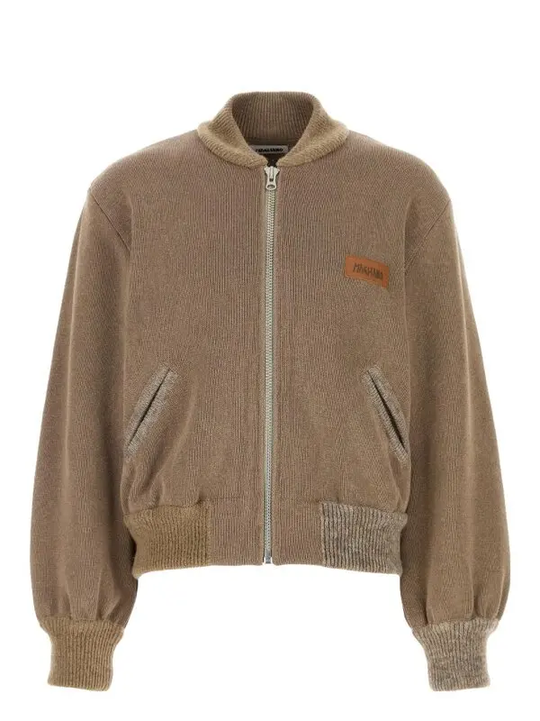 MAGLIANO Knitted Bomber Jacket - Biscuit