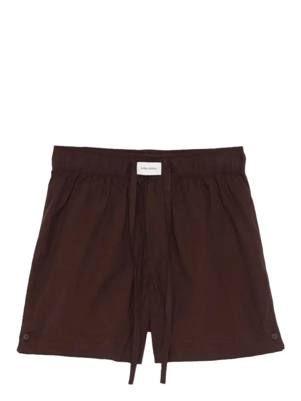 ENTIRE STUDIOS Pajama Drawstring Shorts - Brown