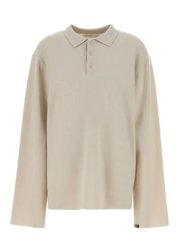 EXTREME CASHMERE X Alligator Knit Polo Top - Sand