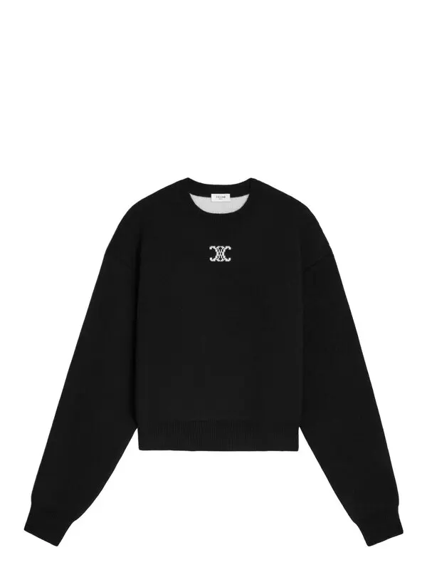 Celine Cashmere Crewneck Sweater - Black And White