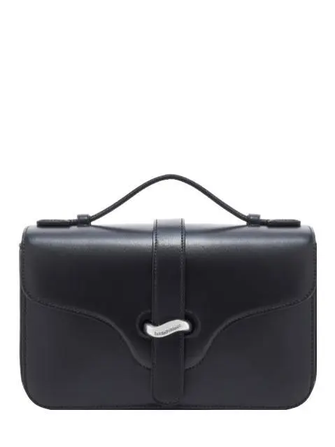 Emporio Armani Logo Engraved Shoulder Bag - Black