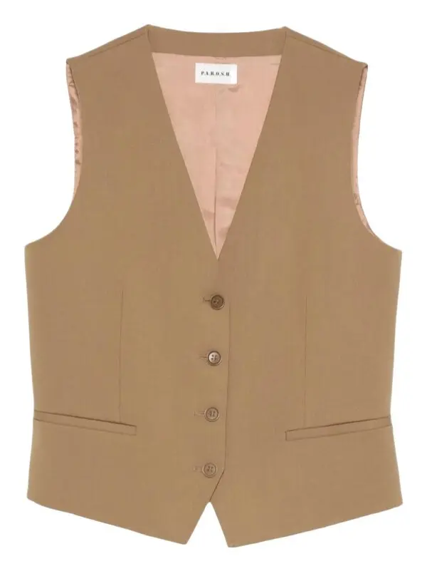 P.a.r.o.s.h V-neck Button-up Waistcoat - Green