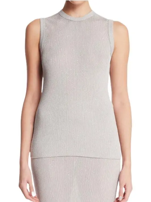 TOM FORD Sequined Crew Neck Vest - White