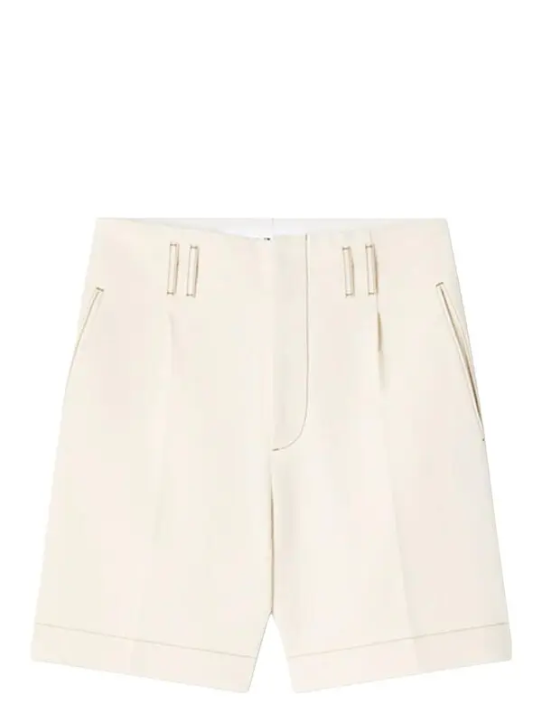 LANVIN Contrast Stitch Bermuda Shorts - Cream