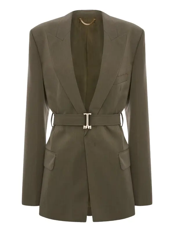Victoria Beckham Belted Tailored Jacket - Green