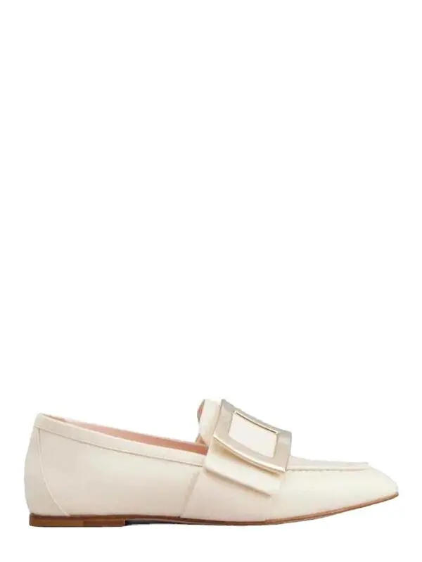 ROGER VIVIER Logo Buckled Flats - White