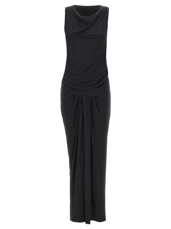 ENTIRE STUDIOS Sleeveless Draped Maxi Dress - Black