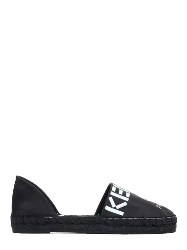 Kenzo Logo Satin Espadrille Flats - Black