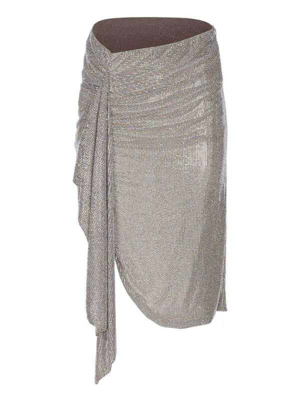 Giuseppe Di Morabito Embellished Asymmetrical Draped Skirt - Gray