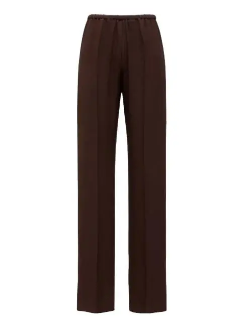 FORTE_FORTE Elasticated Side-slit Trousers - Chocolat