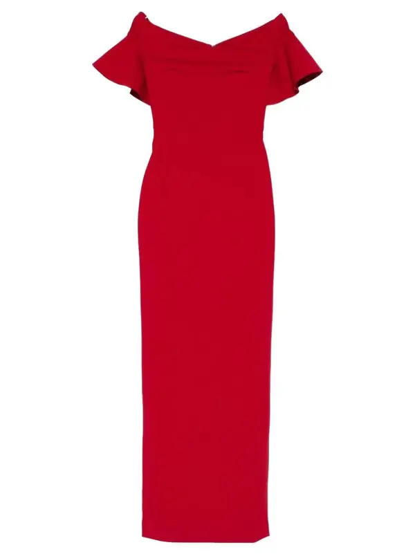 Solace Cielo Maxi Dress With Ruffled Sleeves - Red