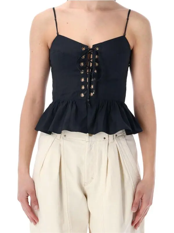Isabel Marant Étoile Camisole Top With Front Tie Detail - Black