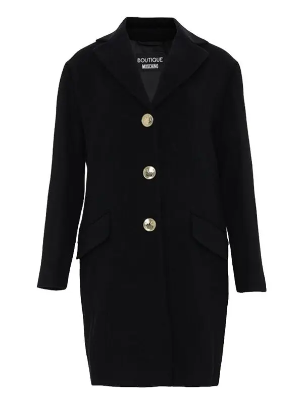 Moschino Single-breasted Coat - Black