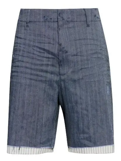 Dsquared2 Vintage Effect Herringbone Bermuda Shorts - Navy Blue