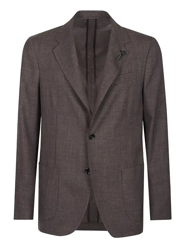LARDINI Two-button Slim Blazer - Black