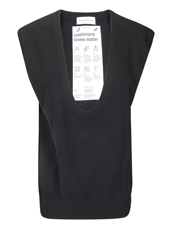 EXTREME CASHMERE X Sleeveless Knitted Top - Black