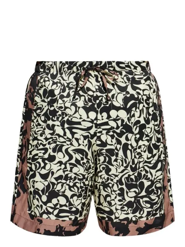 Dries Van Noten Abstract Printed Swim Shorts - Black